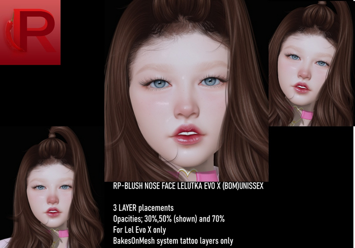 Second Life Marketplace Rp Blush Nose Face Lelutka Evo X Bakes On 0243